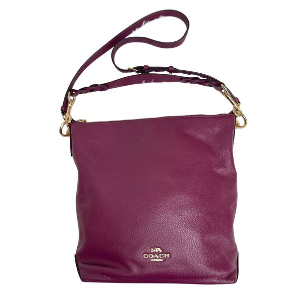 Coach | Bags | Coach Abby Duffle Berry Pebbled Leather Shoulder Bag ...